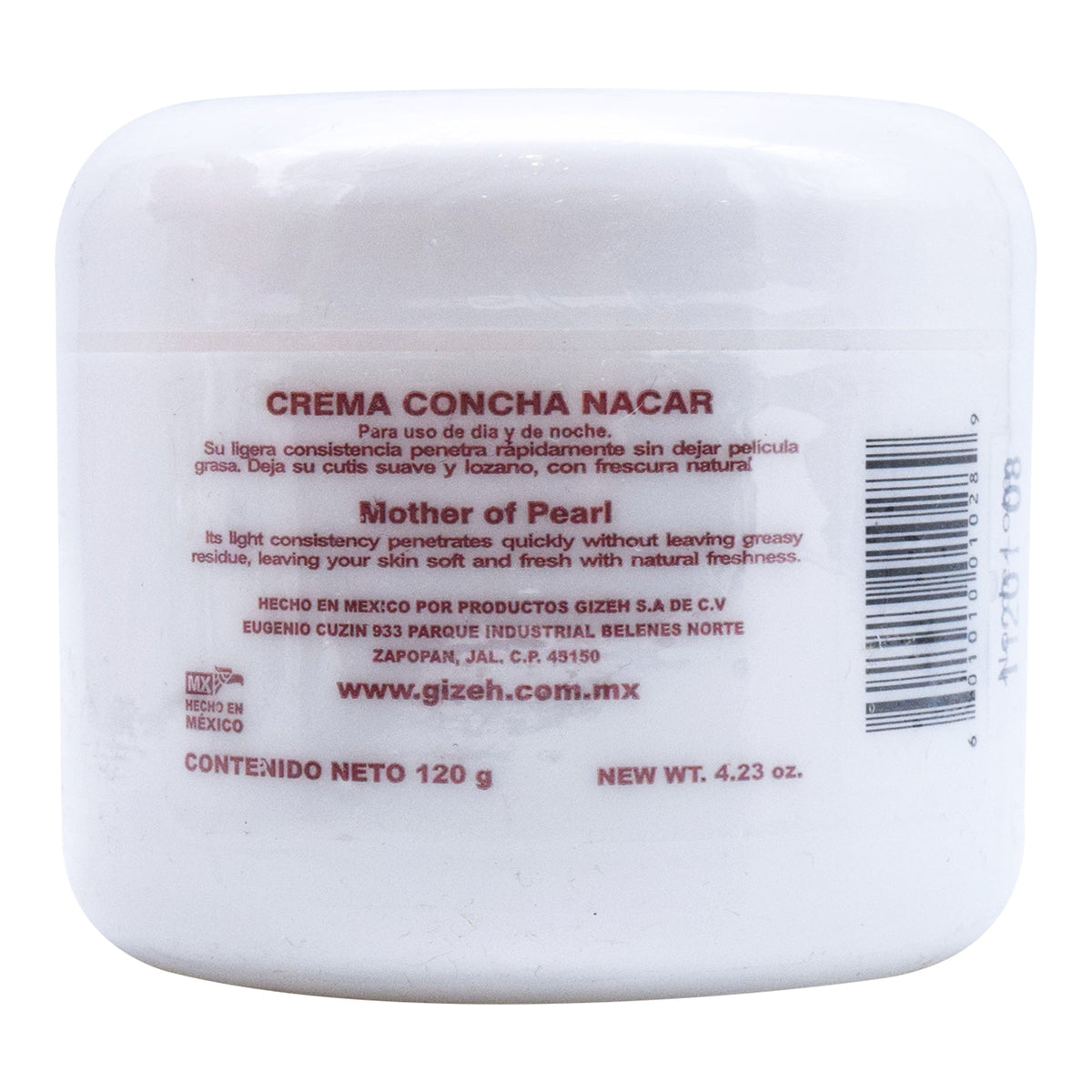 Crema de concha nacar 120 g gizeh - Super Naturista