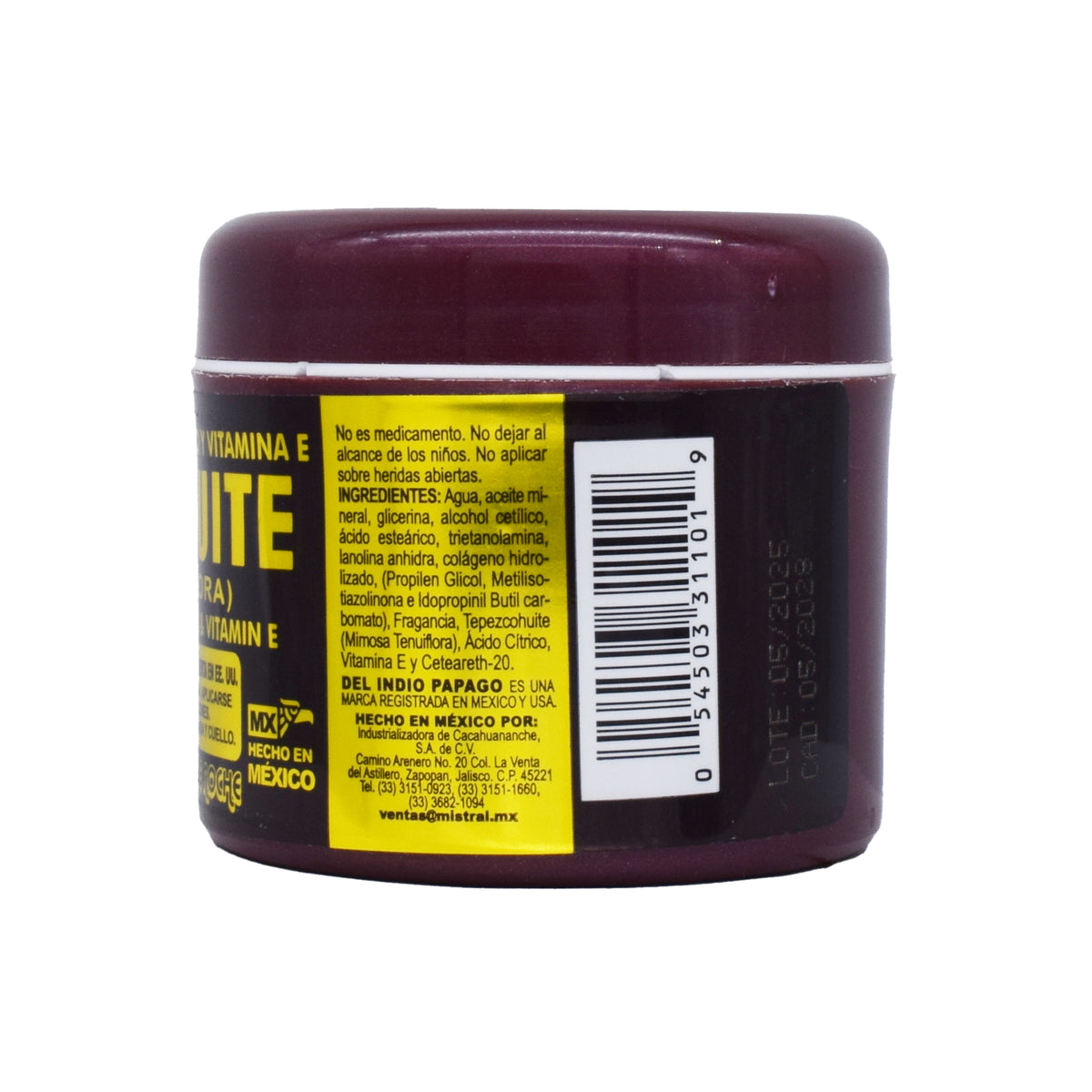 Crema facial y corporal tepezcohuite 120 g del indio papago - Súper ...