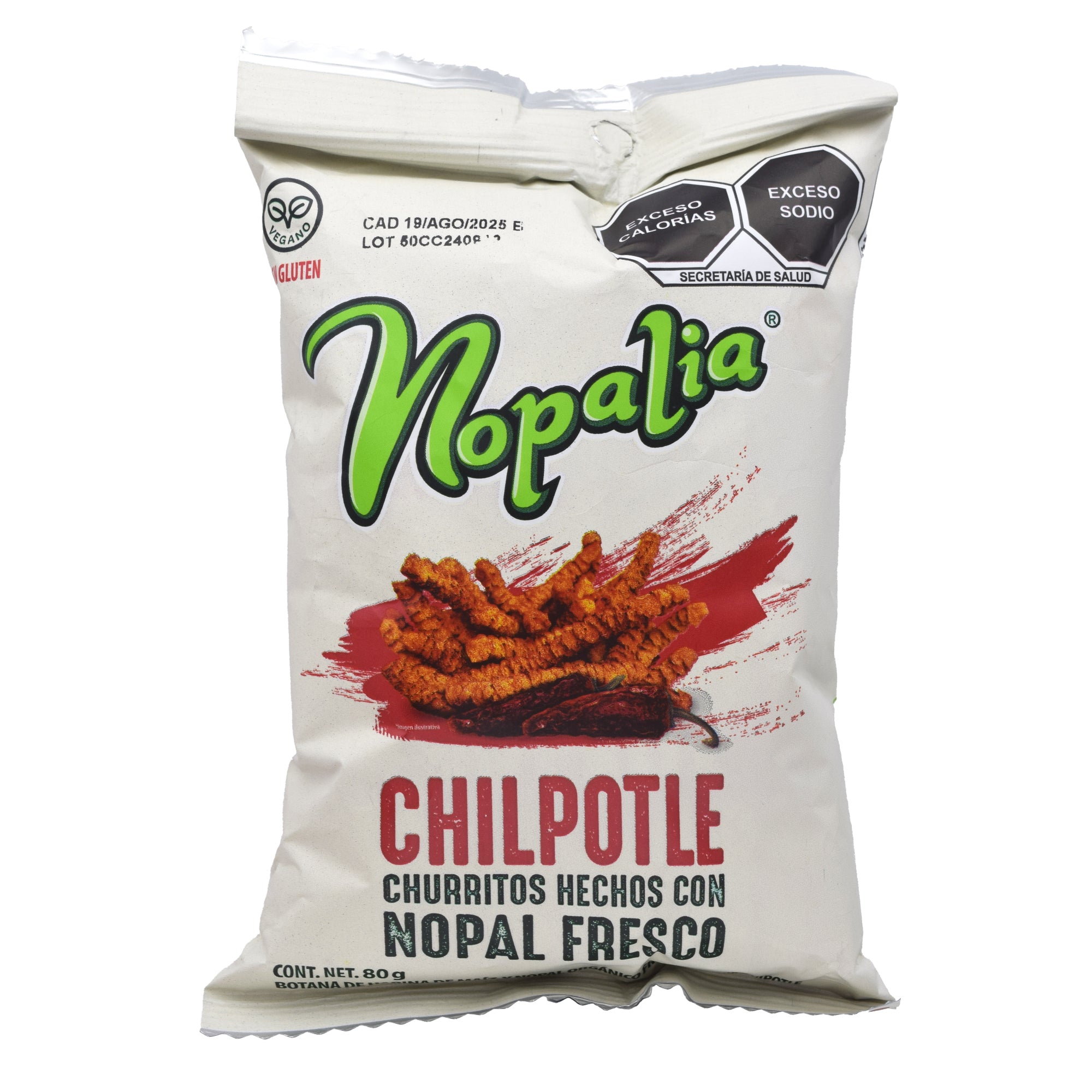 Churritos de nopal chipotle 80 g nopalia - Súper Naturista