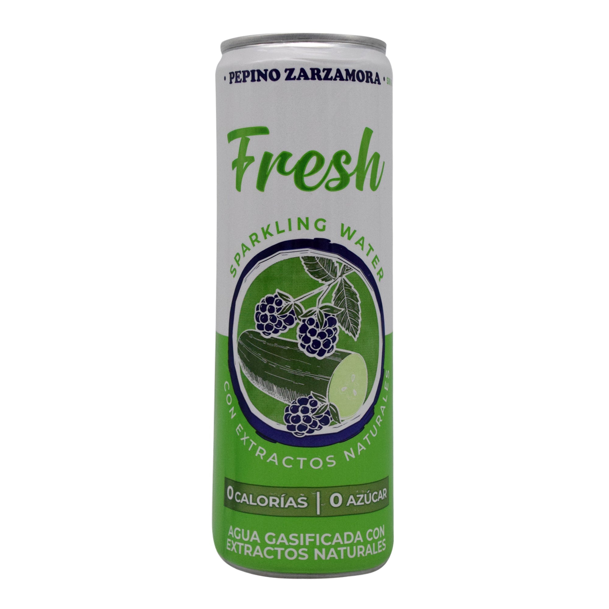 Agua gasificada pepino zarzamora 355 ml fresh - Súper Naturista