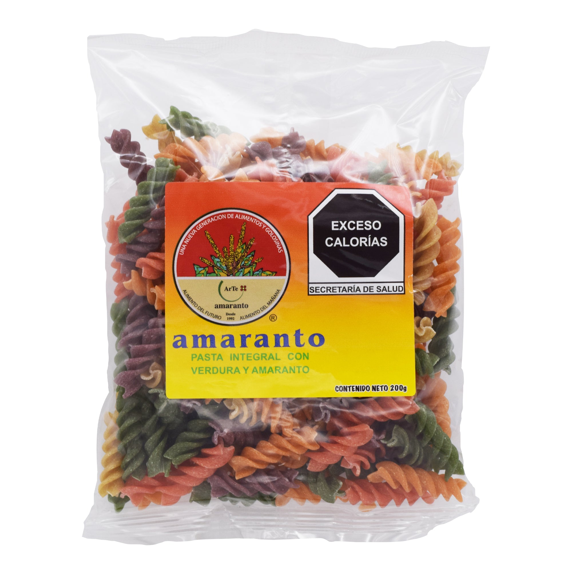Pasta integral fusilli 200 g arte amaranto - Súper Naturista