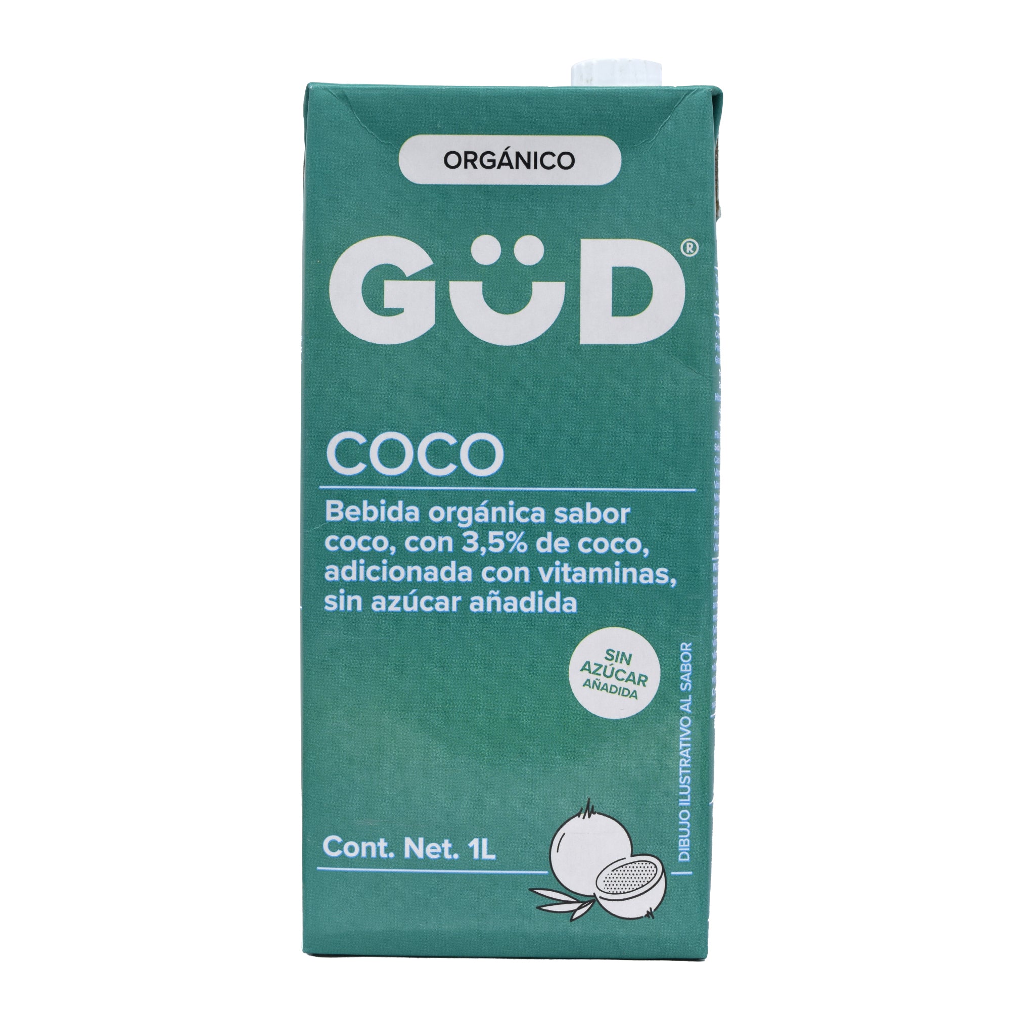 Bebida de coco sin azucar 1 l gud - Súper Naturista