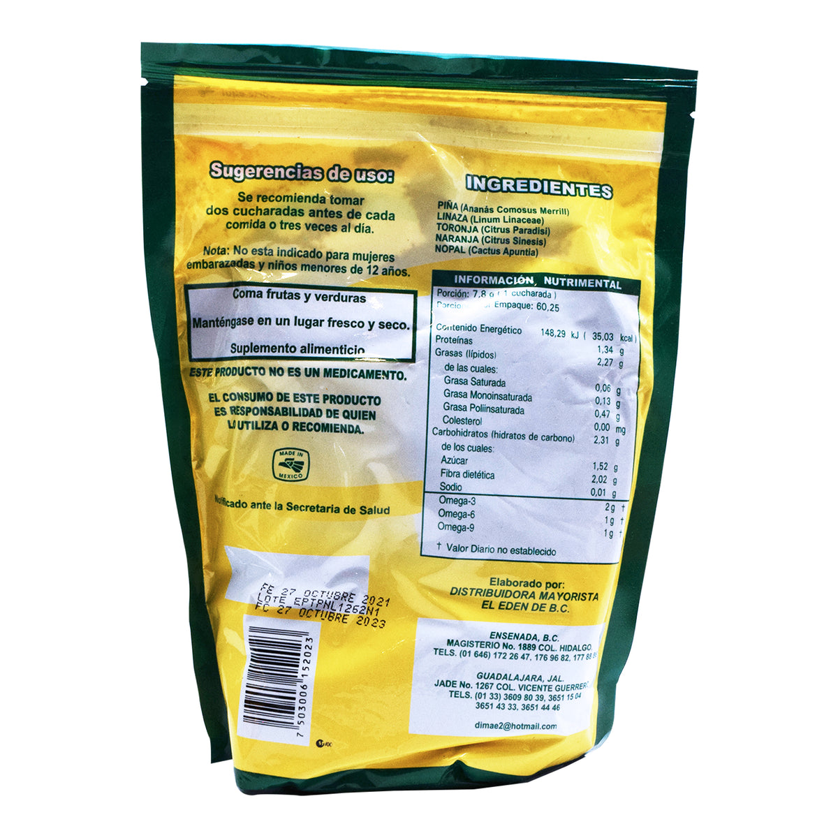 Fibra pinalinaza 470 g nopalinaza - Súper Naturista