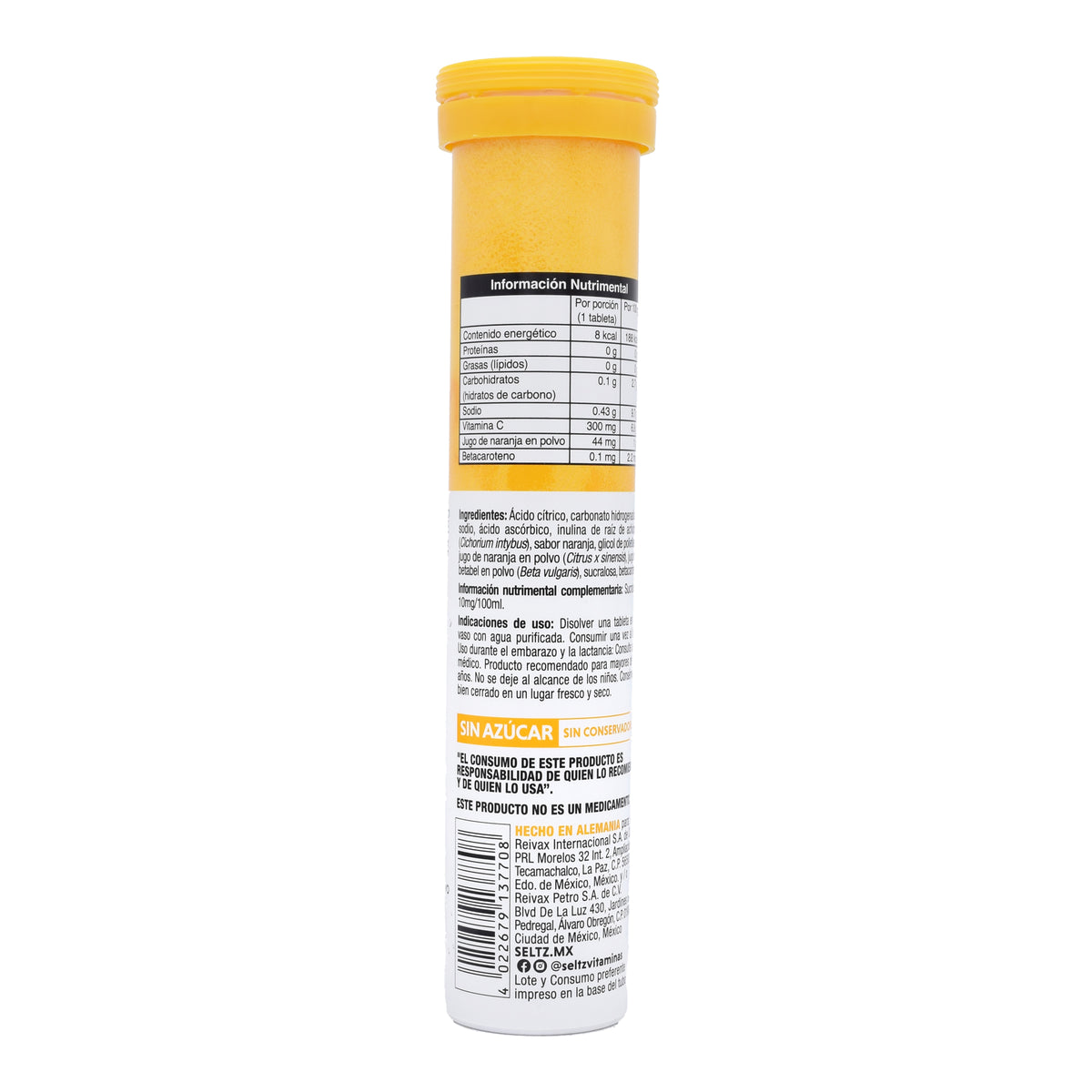 Vitamina C Beta Caroteno Naranja Efervescente 20 Tab
