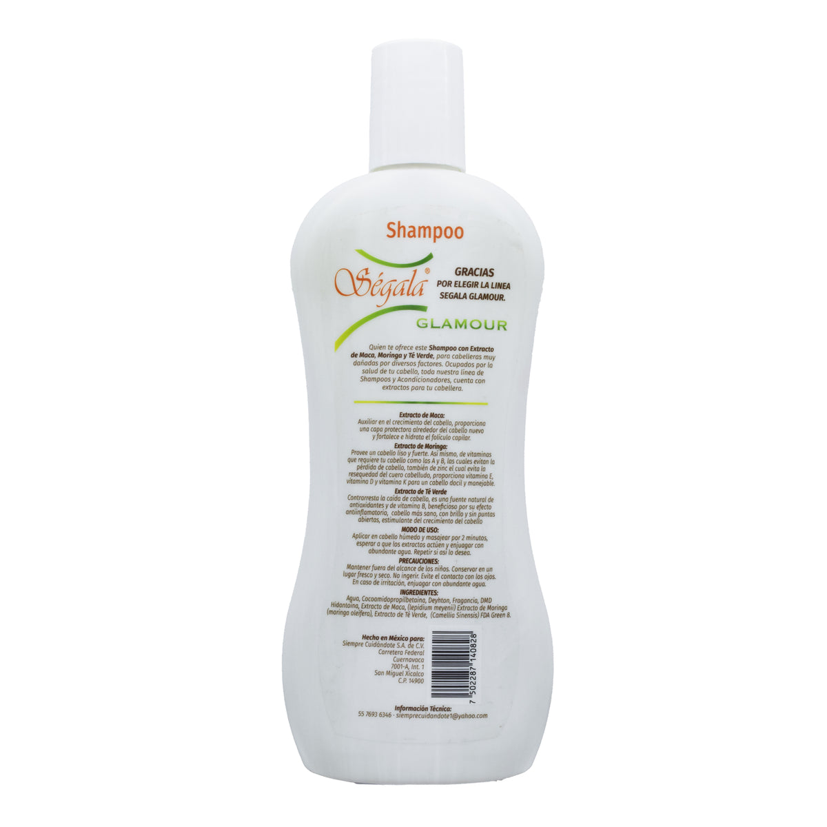 Shampoo Maca Moringa Y Te Verde 500 Ml