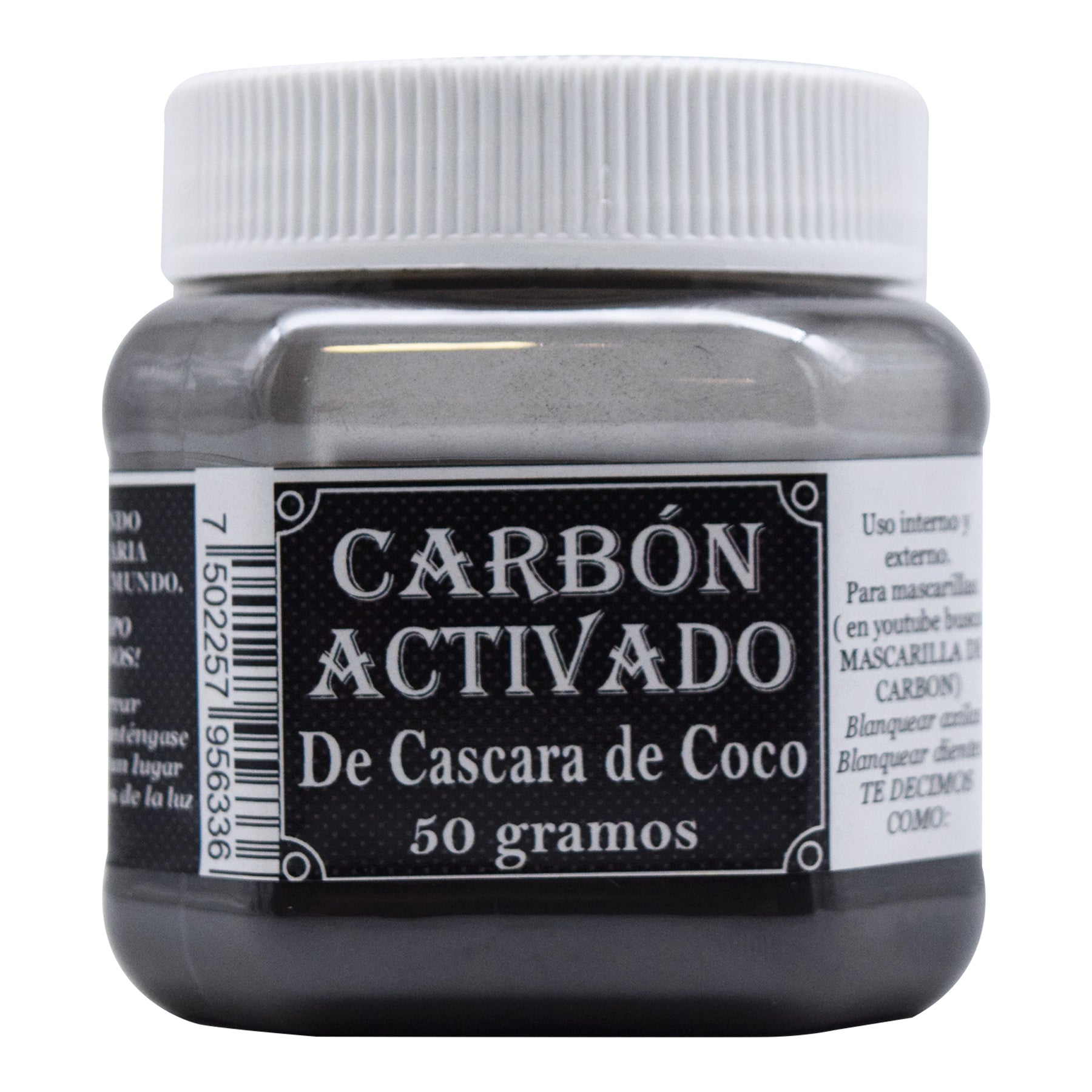 Carbon activado de coco 50 g 3 generaciones - Súper Naturista